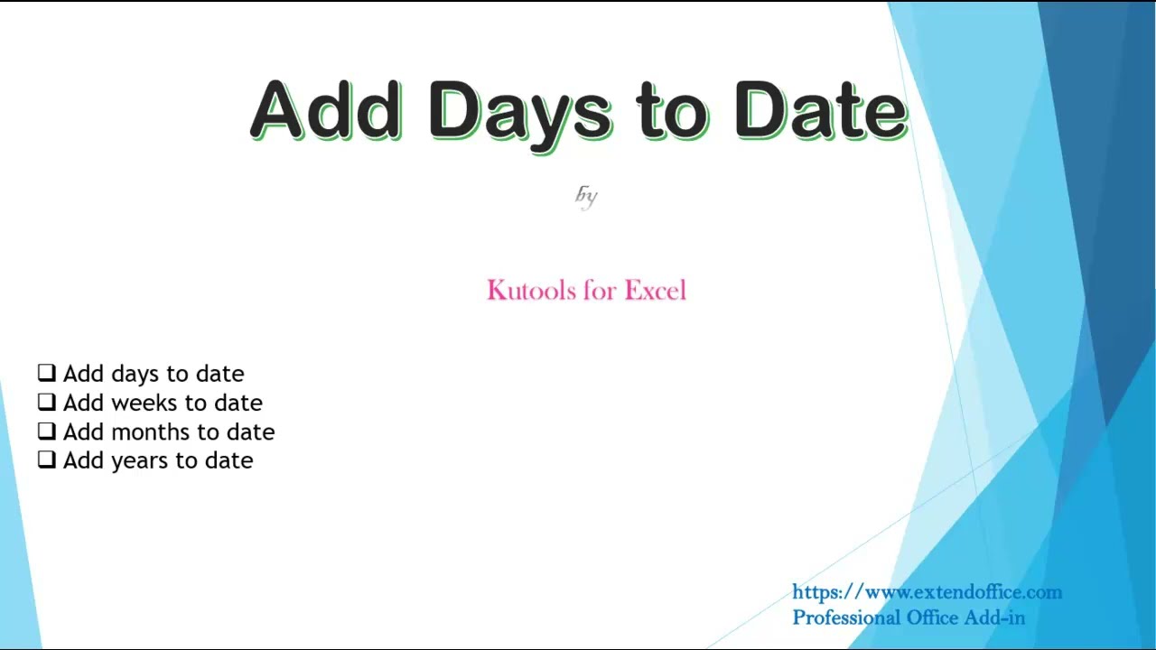 Quickly Add Subtract Years Months Days Weeks To Date In Excel Quickly Add Subtract Years Months Days Weeks To Date In Excel