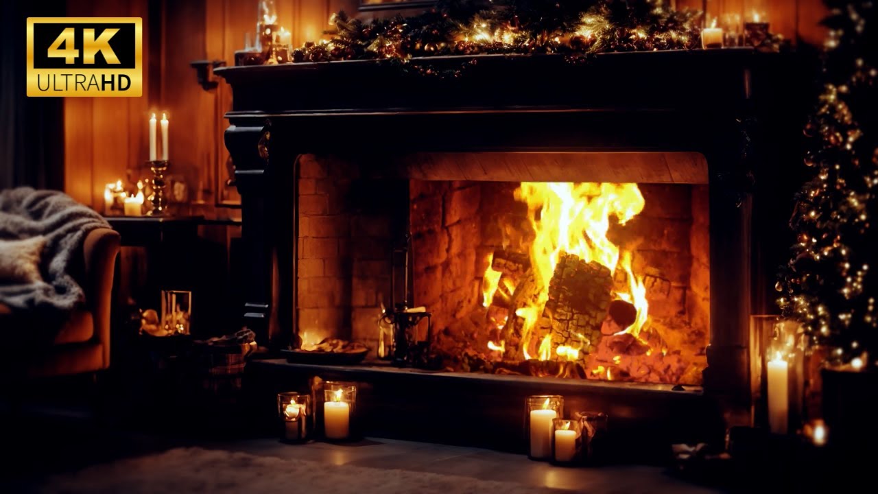 Cozy 4K Fireplace (9 HOURS) Relaxing Crackling Fire Sounds Ultra HD ...