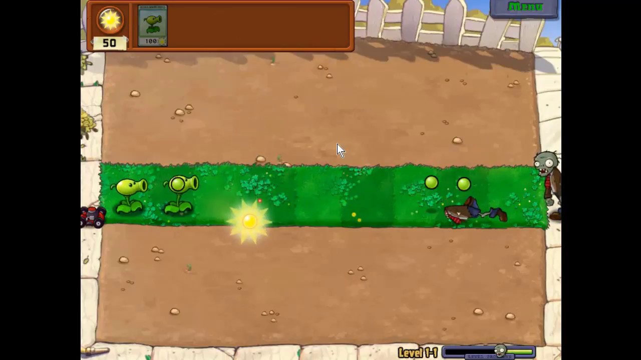Plants vs Zombies | Level 1-1 - YouTube
