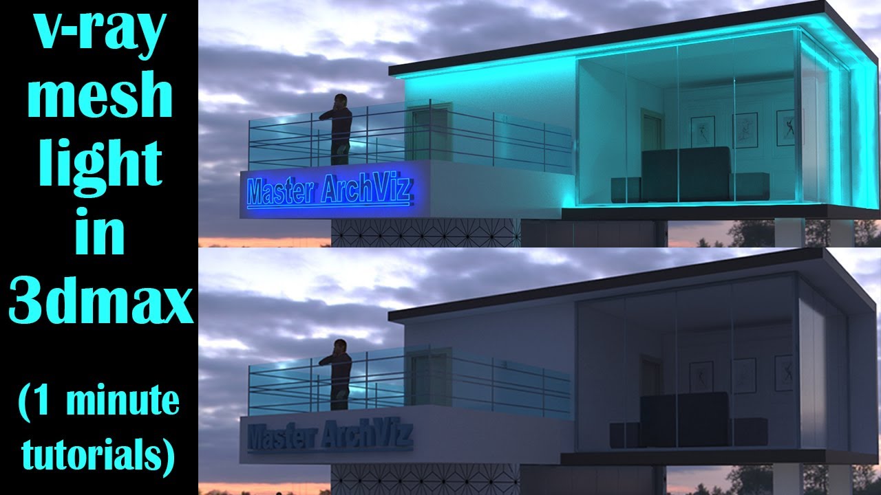Vray Light In 3ds Max In 1 Minute | How To Use V-ray 5 Mesh Light In ...