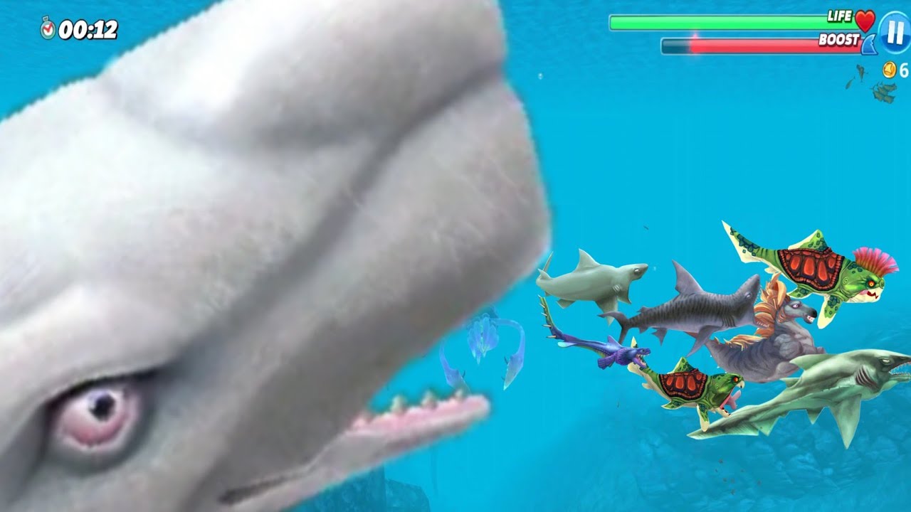 GIANT MOBY DICK SHARK UNLOCKED AND REAL GAMEPLAY - HUNGRY SHARK ...