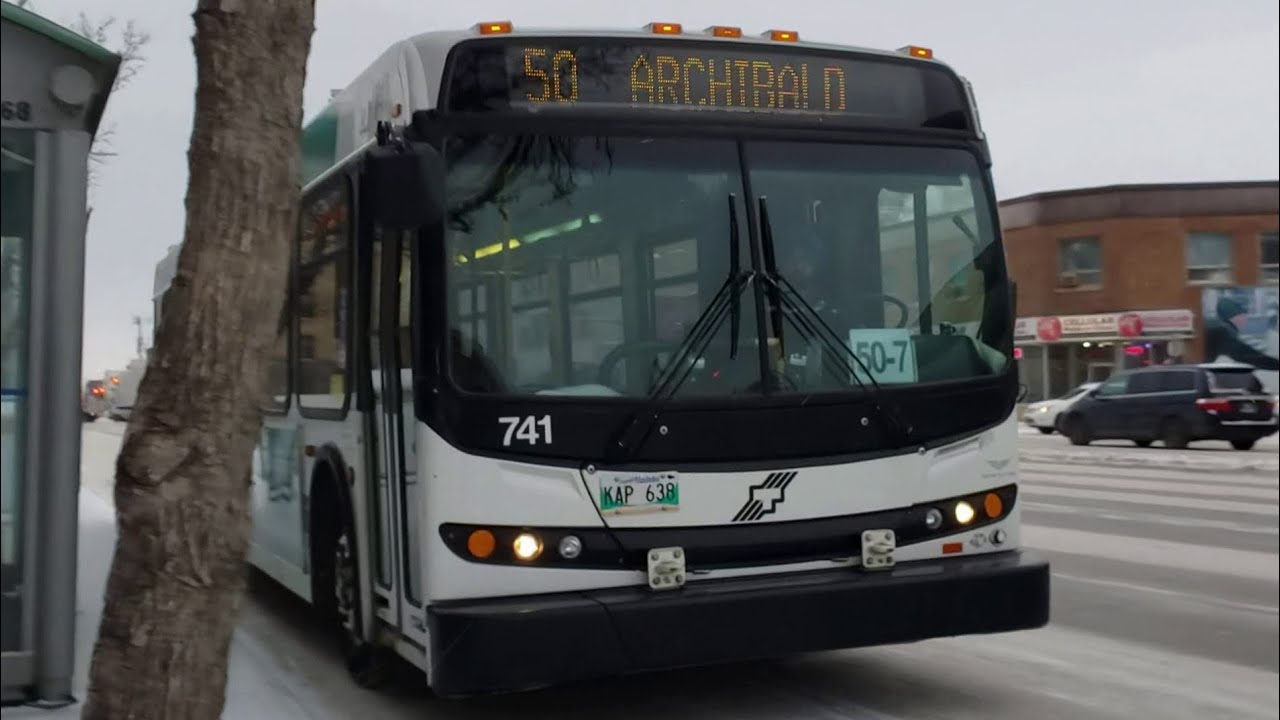 Riding Winnipeg Transit #741 (2009 D40LFR) on Route 50 Sage Creek - YouTube
