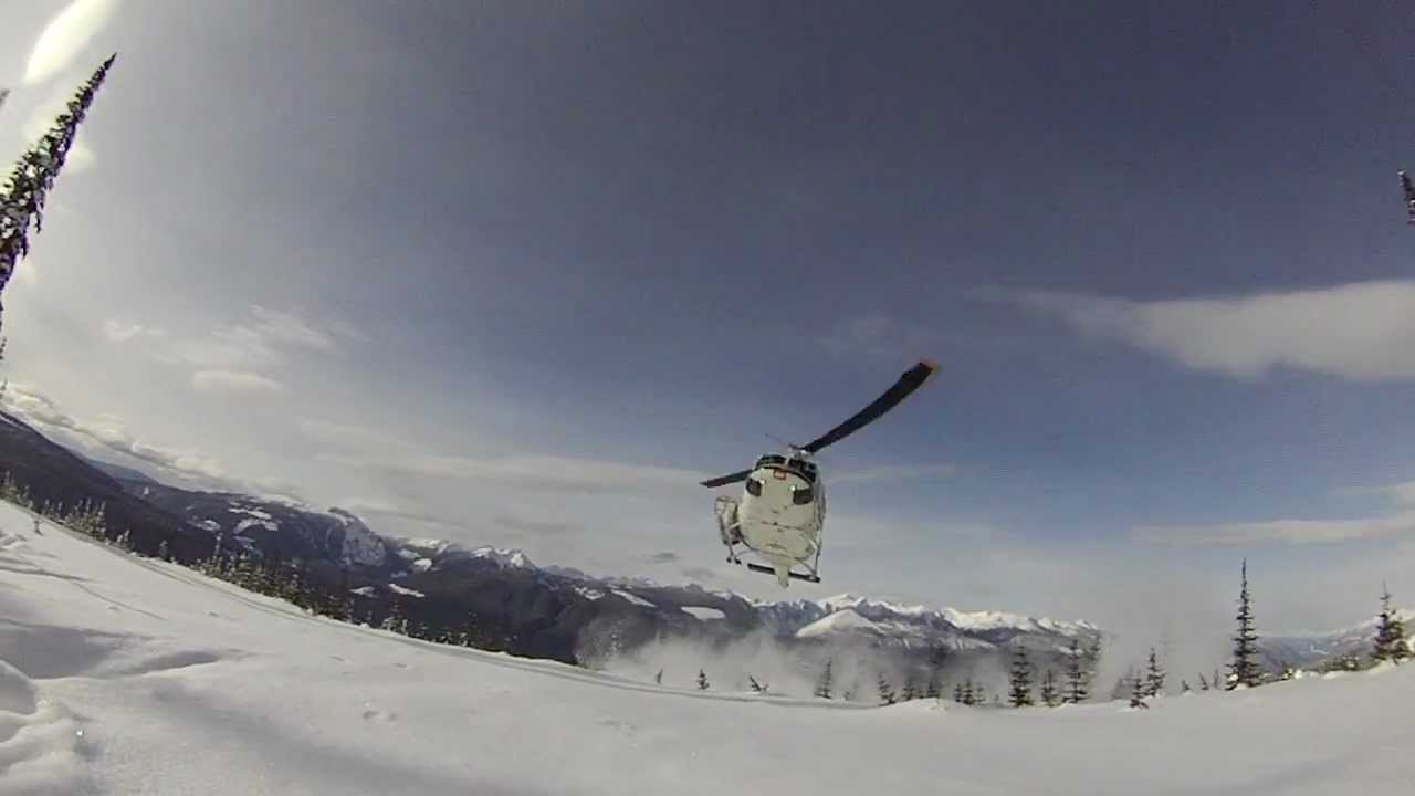 Helicopter approach at Blue River Heliski - YouTube