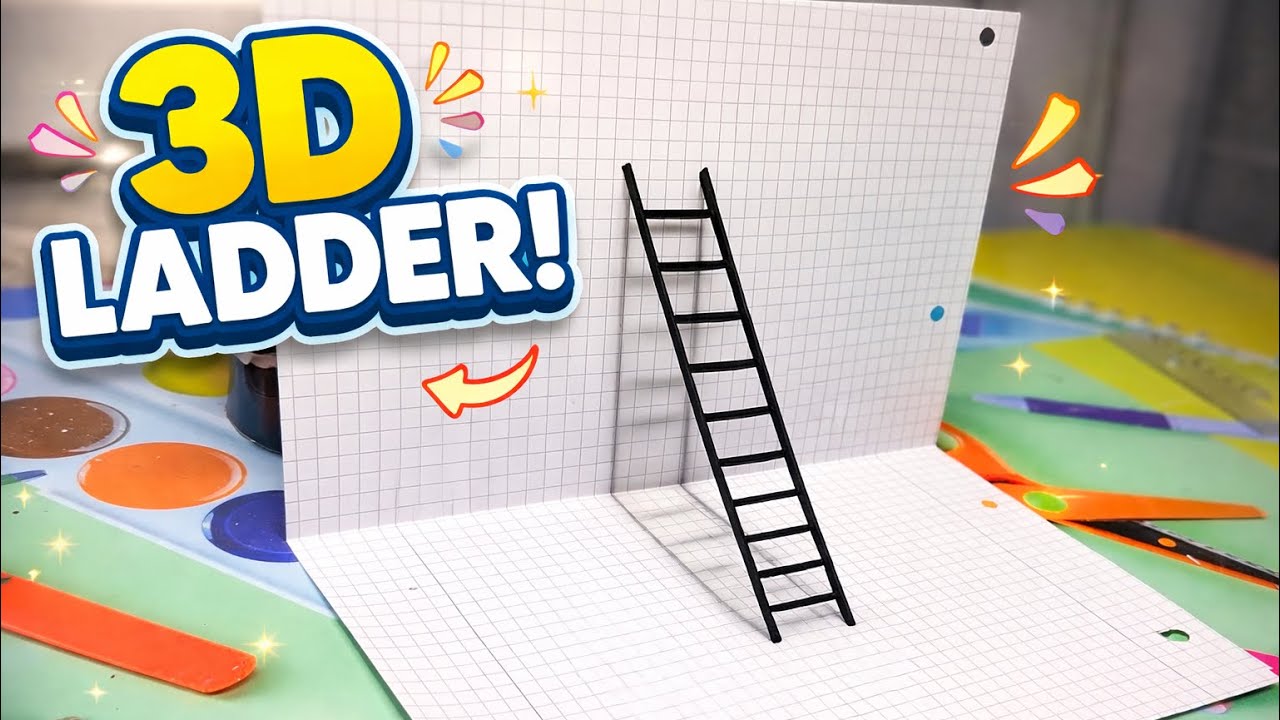 How to Draw a 3D Ladder-Tricks and Illusion(Very Easy) - YouTube