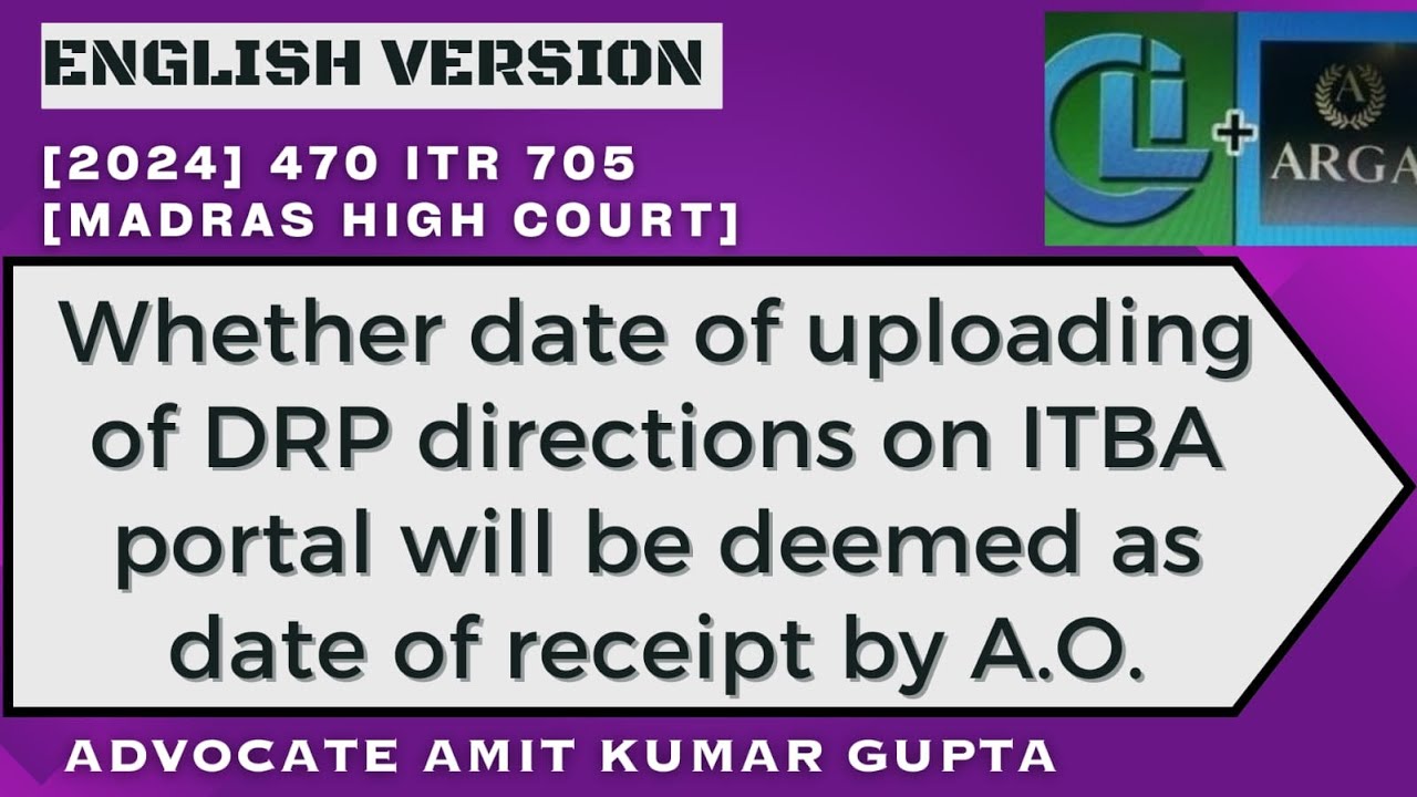 Whether date of uploading of DRP directions on ITBA portal will be ...