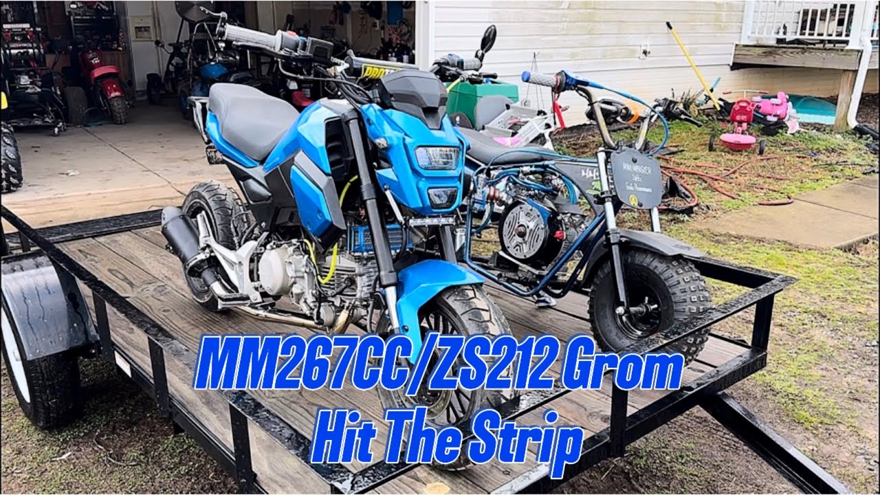 267cc Mini Bike / Zs212 Grom Clone Drag Racing - YouTube