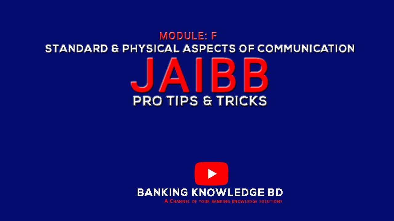 Standard and Physical Aspects of Communications || JAIBB || Pro Tips ...