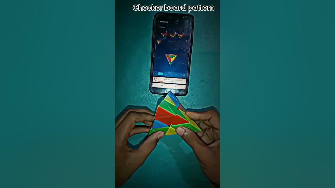 How To Make Checker Board Pattern On A Pyramid Cube Viral Shorts Puzzle Youtube