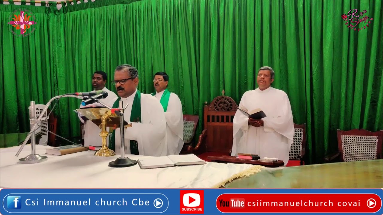 CSI IMMANUEL CHURCH CBE SUNDAY SERVICE 21.06.2020 PART I - YouTube
