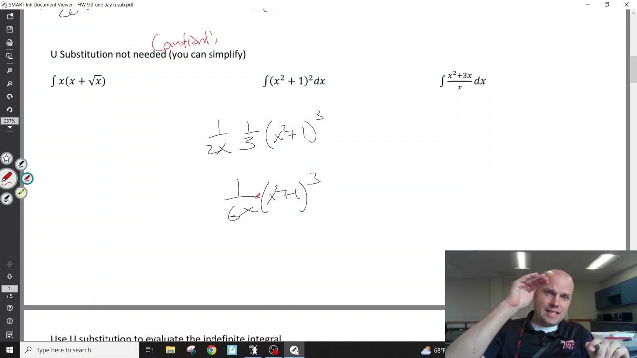 AP CALC - Undoing chain rule (u substitution) - YouTube