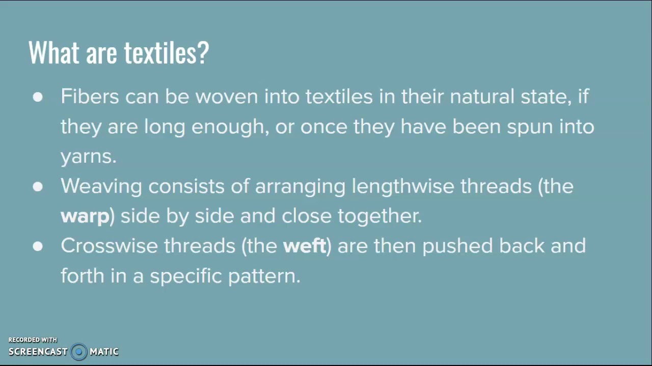 Forensic Science: Ch. 4 Lecture 1 Fibers, Yarns, and Textiles - YouTube