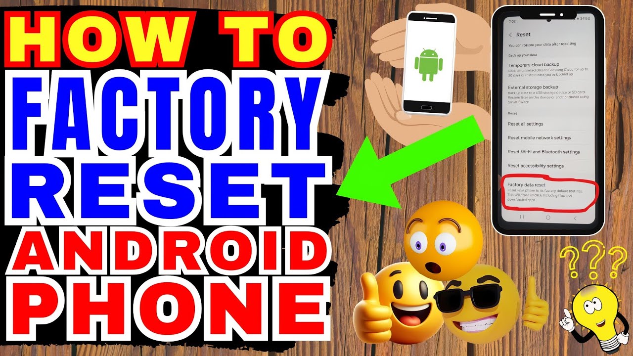 HOW TO FACTORY DATA RESET ANDROID PHONE - YouTube