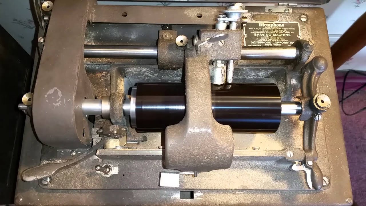 dictaphone standard shaver / full length dictation cylinder - YouTube