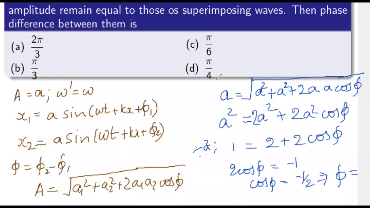 2.12 Waves| Problems on phase difference - YouTube