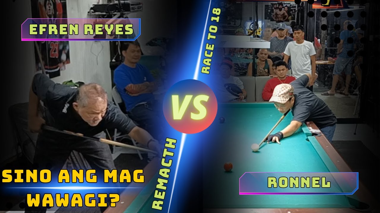 1/2 REMATCH / EFREN BATA REYES VS RONNEL ZAPOTE / RACE TO 18 PAREHAS ...