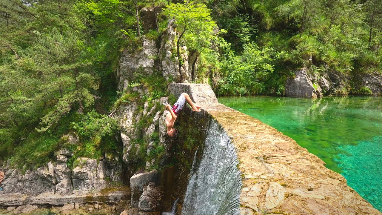 ITALIAN CLIFF JUMPING - waterfall, canyon and adventure! - YouTube