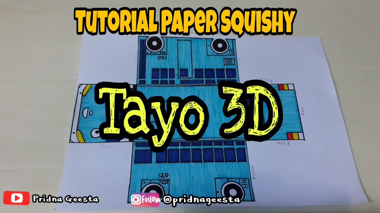 Cara Membuat Paper Squishy Tayo 3D || By : Mom Geesta - YouTube
