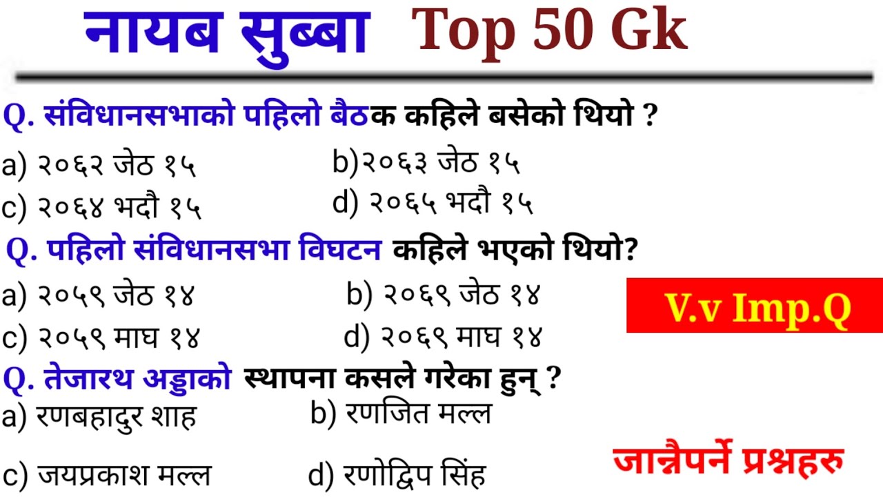 Nayab Subba First Paper 2081/Nayab Subba Gk Questions/Nayab Subba ...