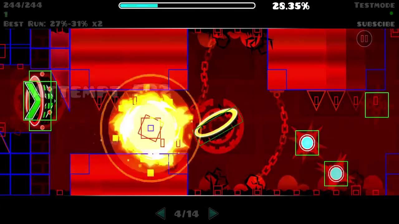 Geometry dash practicing cataclysm - YouTube