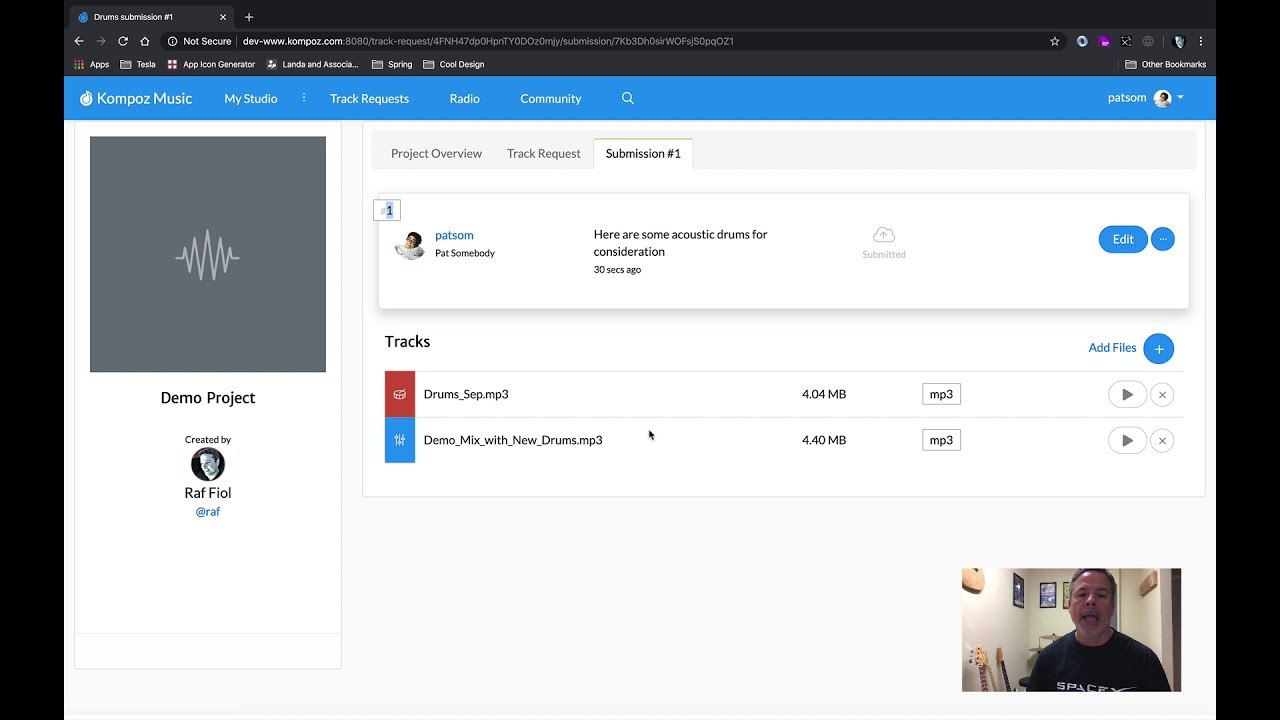 Kompoz 3.0 (#4) - Uploading to a Track Request + Accepting Tracks - YouTube