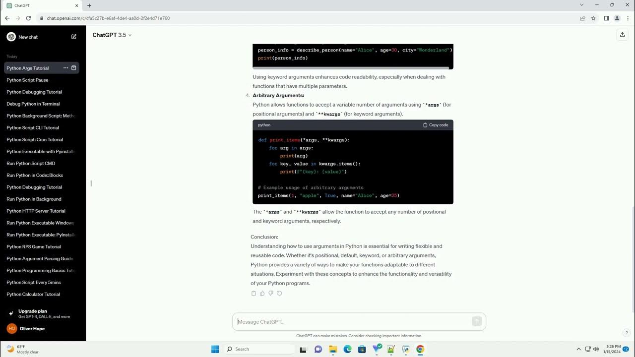 how to use arguments in python - YouTube