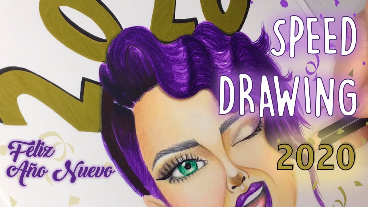 🎉 FELIZ AÑO NUEVO 2020🎉 SPEED DRAWING// How to DRAW 2020 - YouTube