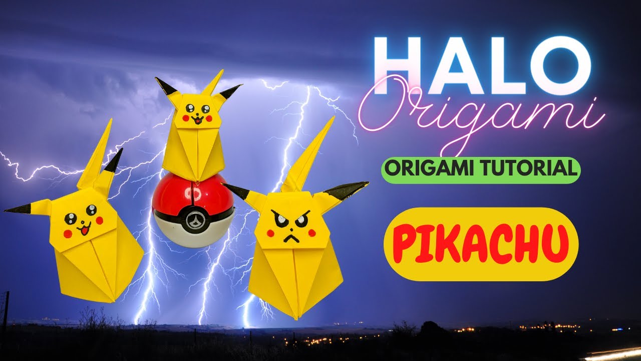 Origami Paper PIKACHU Tutorial | How to make Origami PIKACHU - YouTube