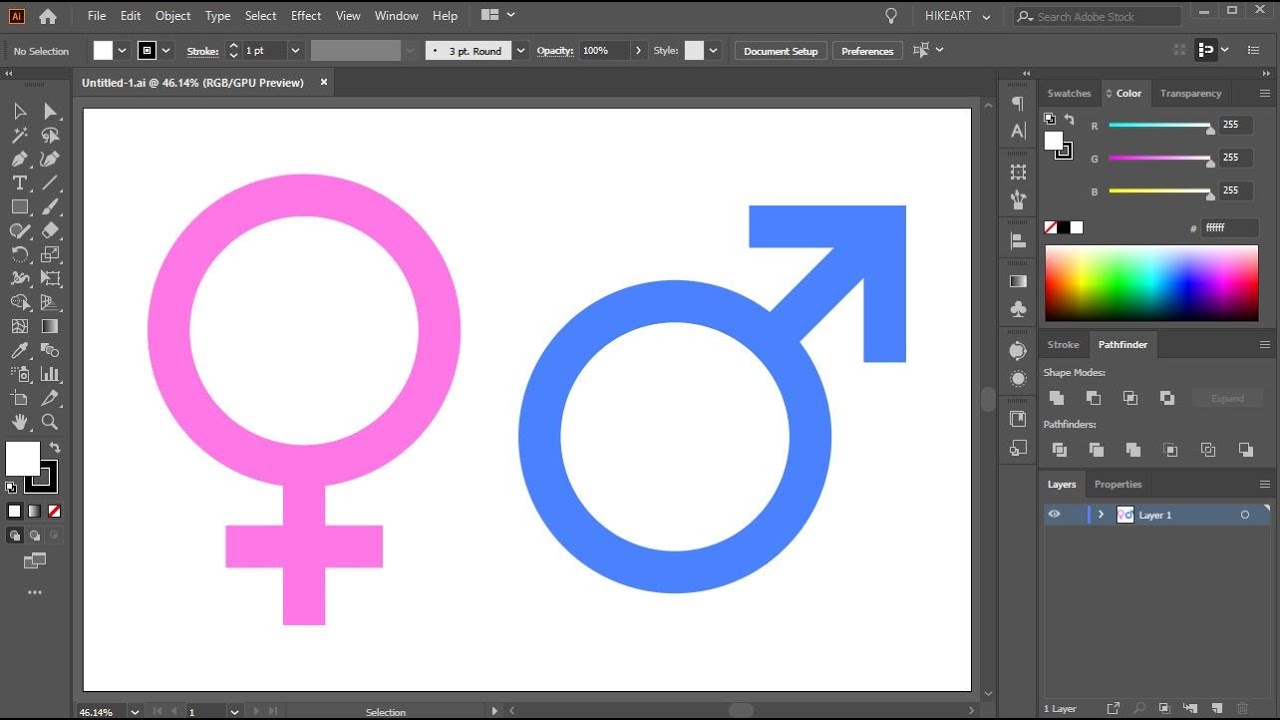 How to Draw Gender Symbols in Adobe Illustrator - YouTube