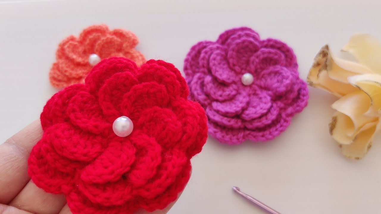 Easy Crochet Motif Flower Tutorial for Beginners | Step-by-Step DIY ...