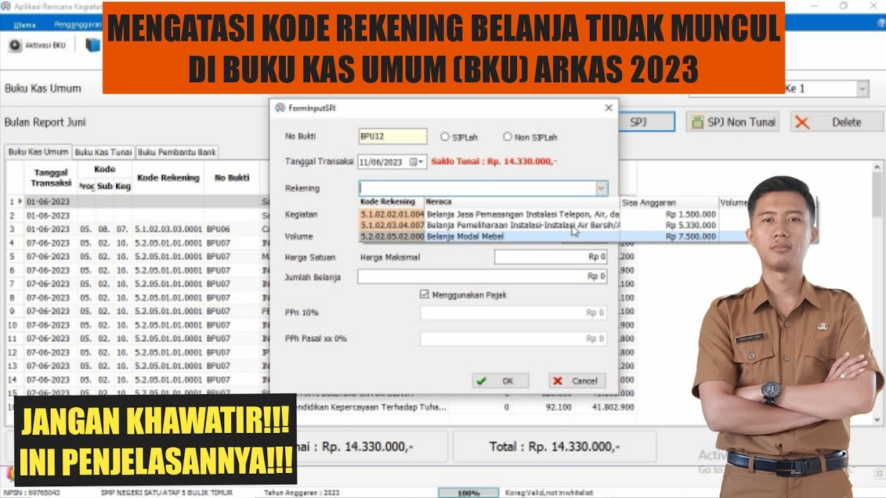 Mengatasi Kode Rekening Belanja Tidak Muncul Pada Pengisian BUKU KAS UMUM Aplikasi ARKAS Dana ...