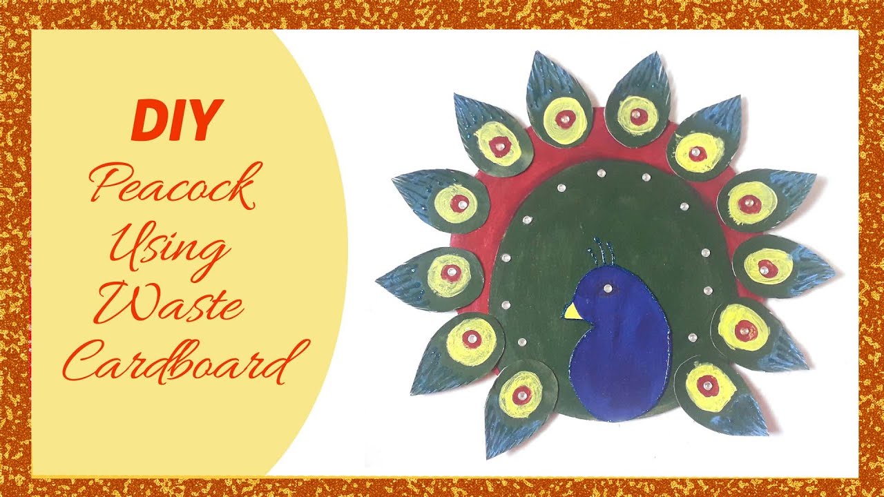🦚 Peacock Wall Hanging, Cardboard Peacock DIY, Cardboard Best out of ...