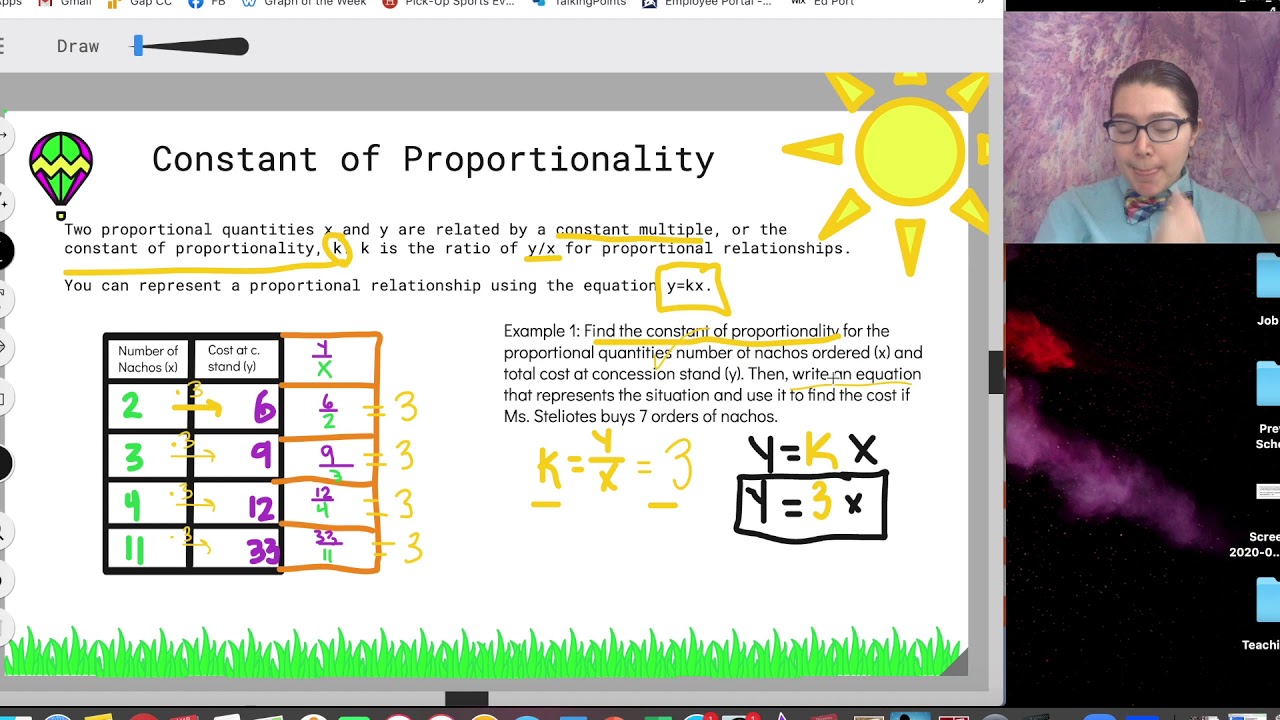 Constant of Proportionality and y=kx - YouTube