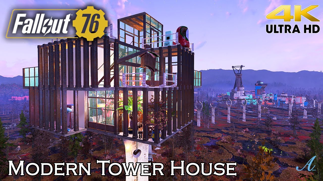 Fallout 76 - Modern Tower House w/ tutorial in 4K - YouTube