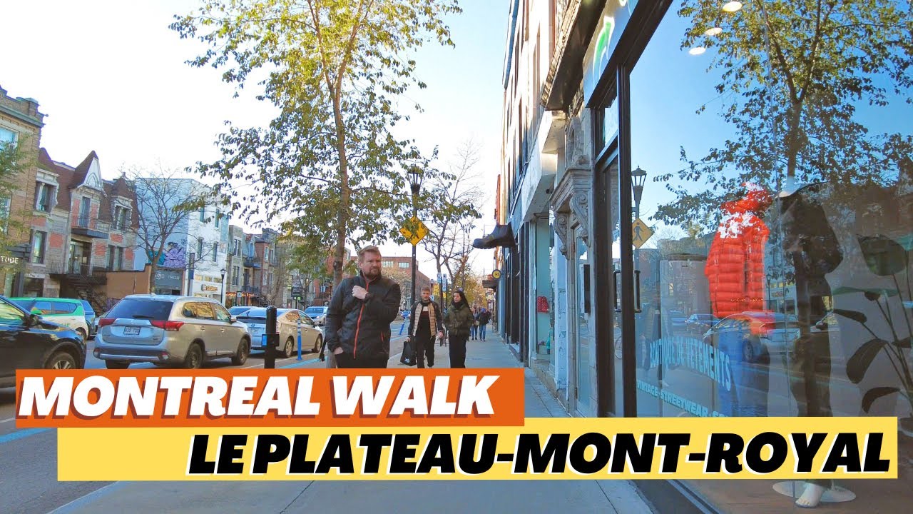 4K Montreal Walk in Le Plateau-Mont-Royal: Rachel, Saint-Denis Street ...