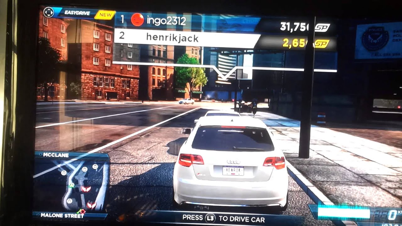 Audi rs3 on need for speed most wanted 2012 - YouTube