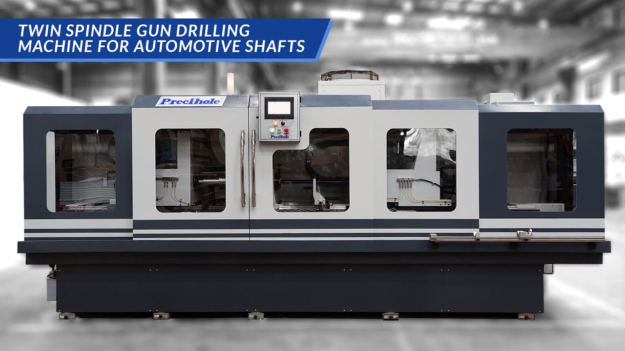 Twin Spindle Gun Drilling Machine For Automotive Shafts - YouTube