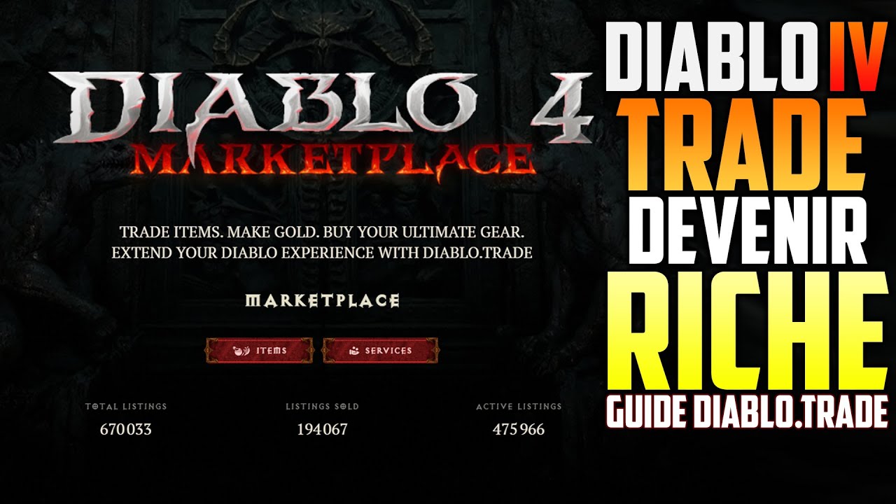 DIABLO 4 : Le "Trade" Devenir riche avec l'échanges d'objets, Guide Diablo.trade - YouTube