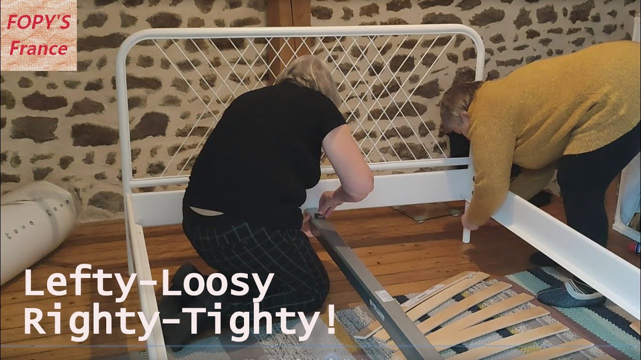 Lefty loosey - righty tighty!! Constructing an IKEA Bed - YouTube