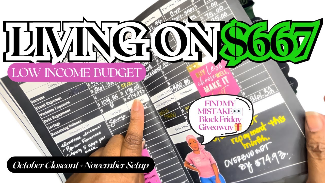 Low Income Budget Breakdown | October Budget Closeout + November Budget ...