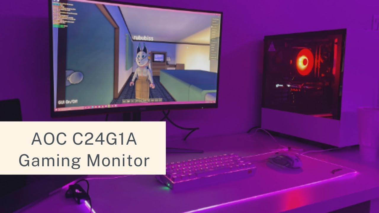 AOC C24G1A Curved Frameless Gaming Monitor Testing | FHD 1920x1080 ...