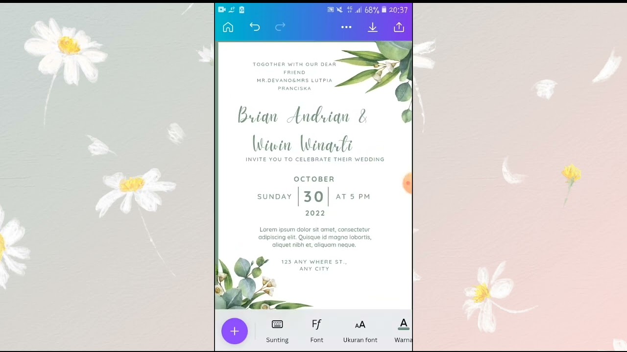 Tutorial cara membuat Surat Undangan Pernikahan di Aplikasi Canva # ...