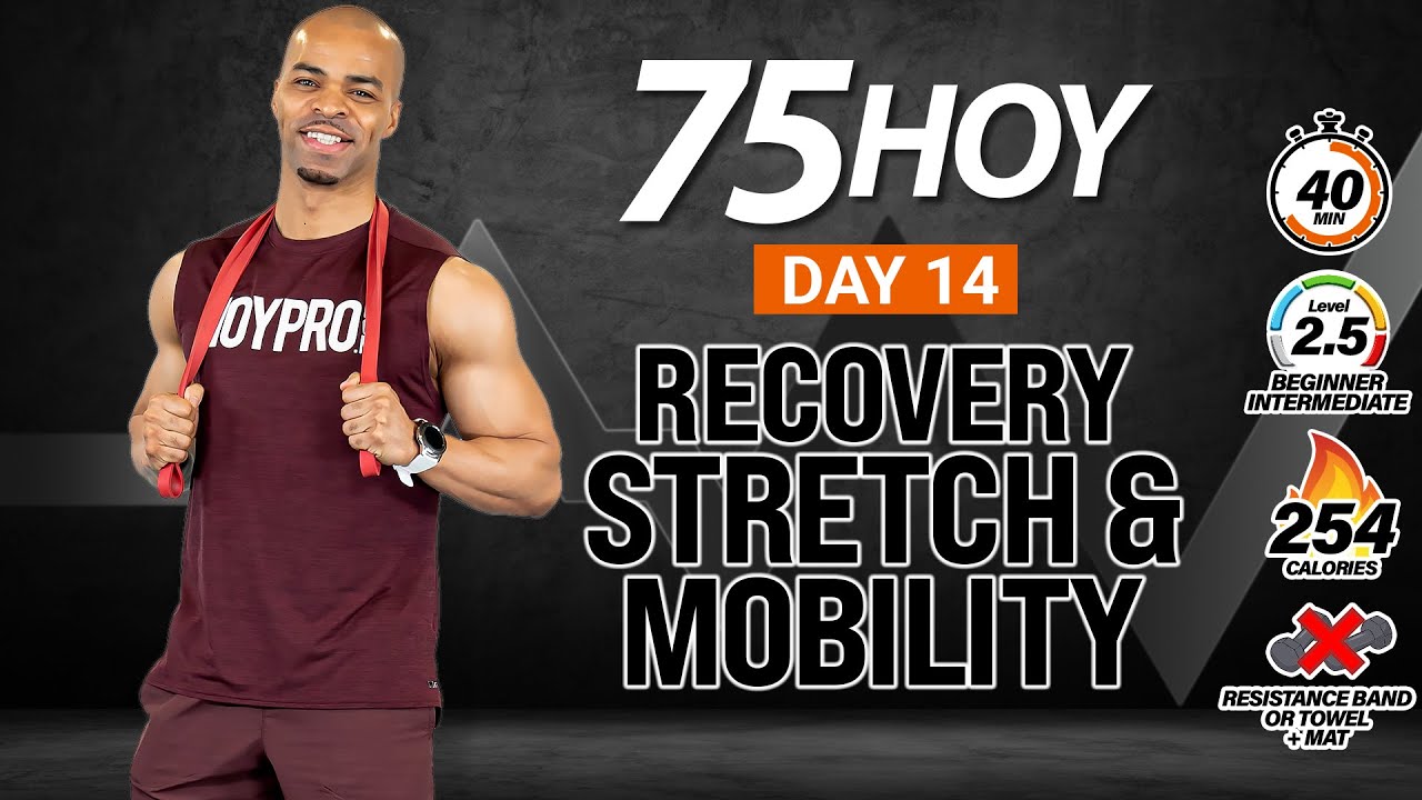 40 MIN Full Body Deep Stretch Yoga & Recovery with Bands - 75 HOY Day ...