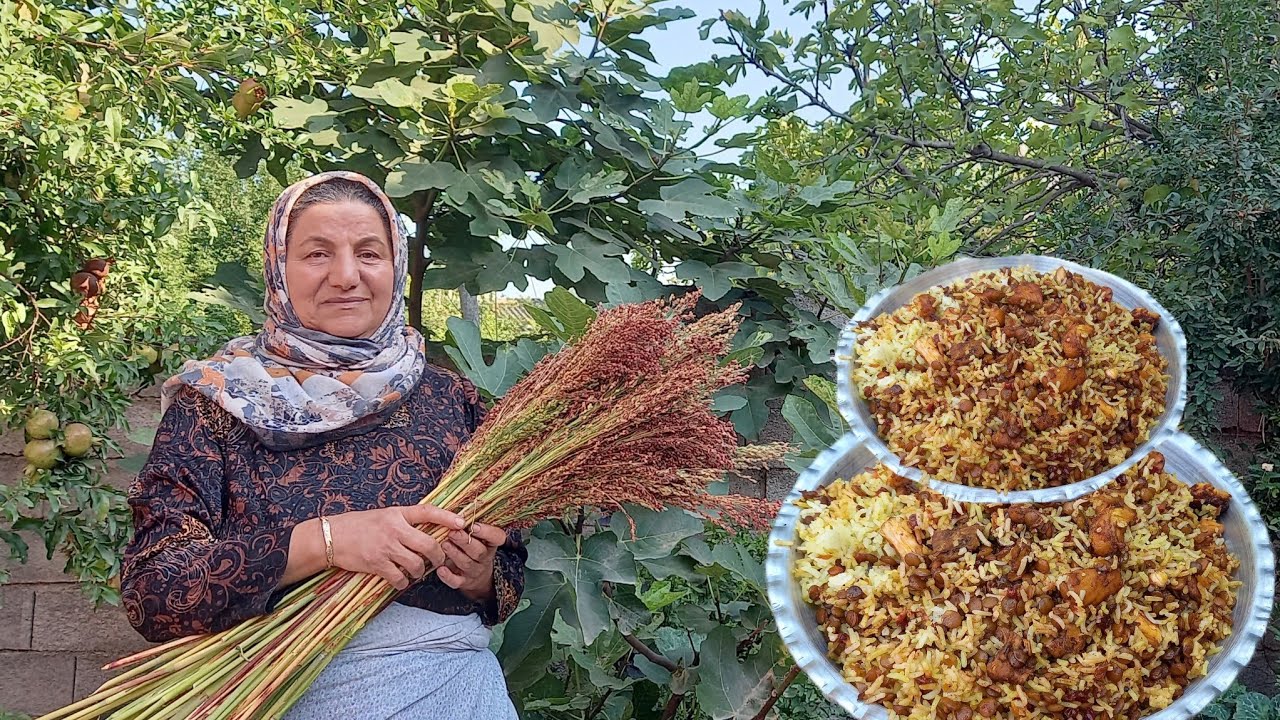 Daily routine village life/How to make persian Adas Polo(Adas polo ...