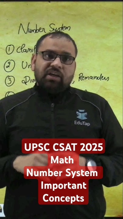 UPSC CSAT 2025 Math Number System| CSAT Free Preparation Sources & Strategy |Number System by VD ...