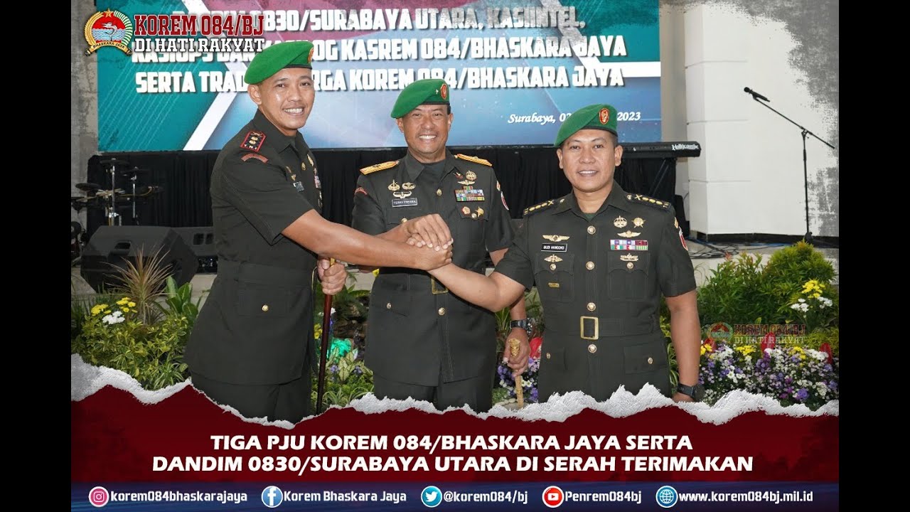 Tiga PJU Korem 084/Bhaskara Jaya serta Dandim 0830/Surabaya Utara ...