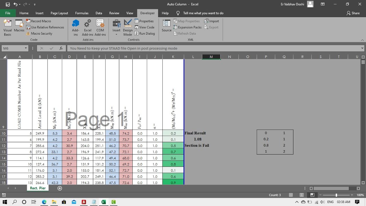 Design of RCC Column Indian Standard openstaad - YouTube