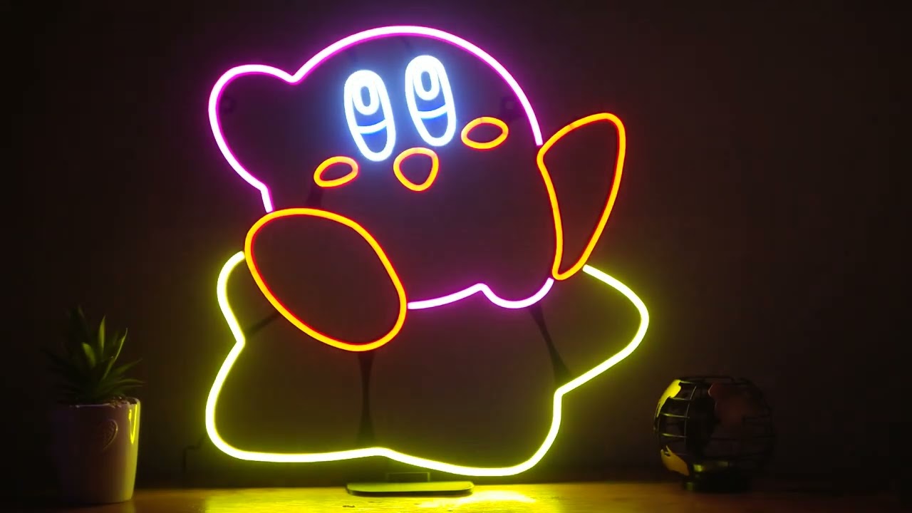 Kirby on the Star LED Neon sign - YouTube