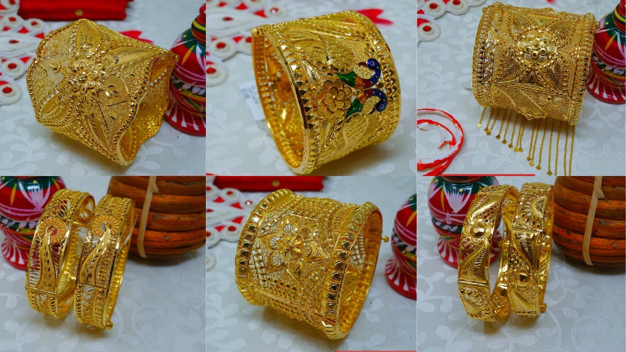 New gold bangle designs for women 2024 collection | best gold bangle ...