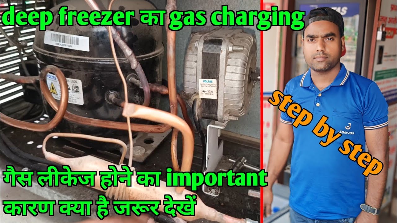 deep freezer gas charging👈| R290 gas charge in deep freezer | How to ...