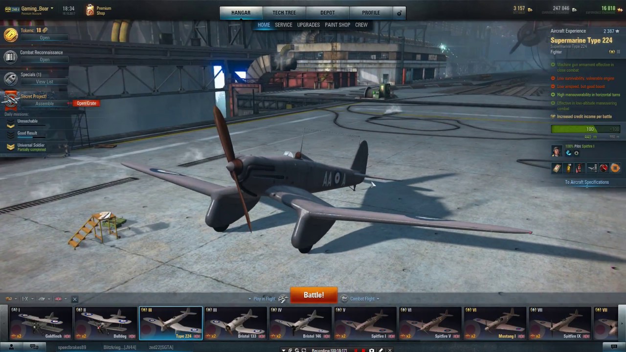 World of Warplanes Supermarine Type 224 - YouTube